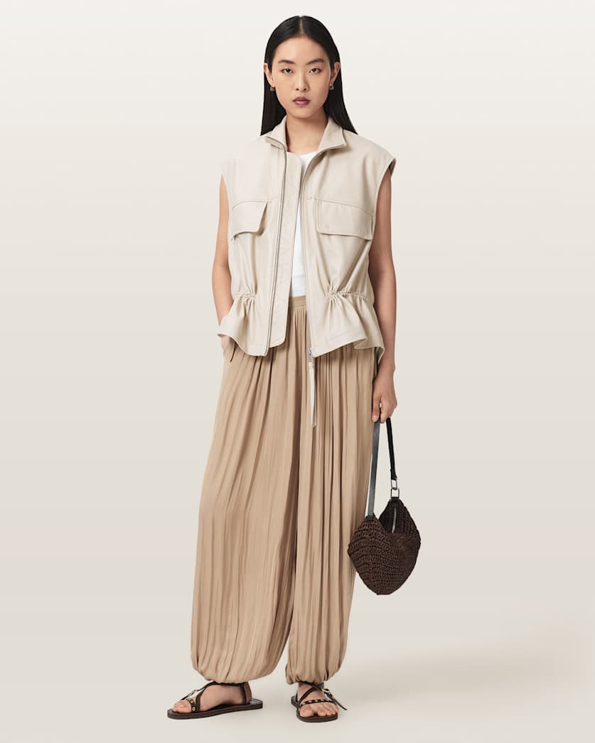 Eshe Loose Fit Satin Pants PINTO BROWN | ALLSAINTS US